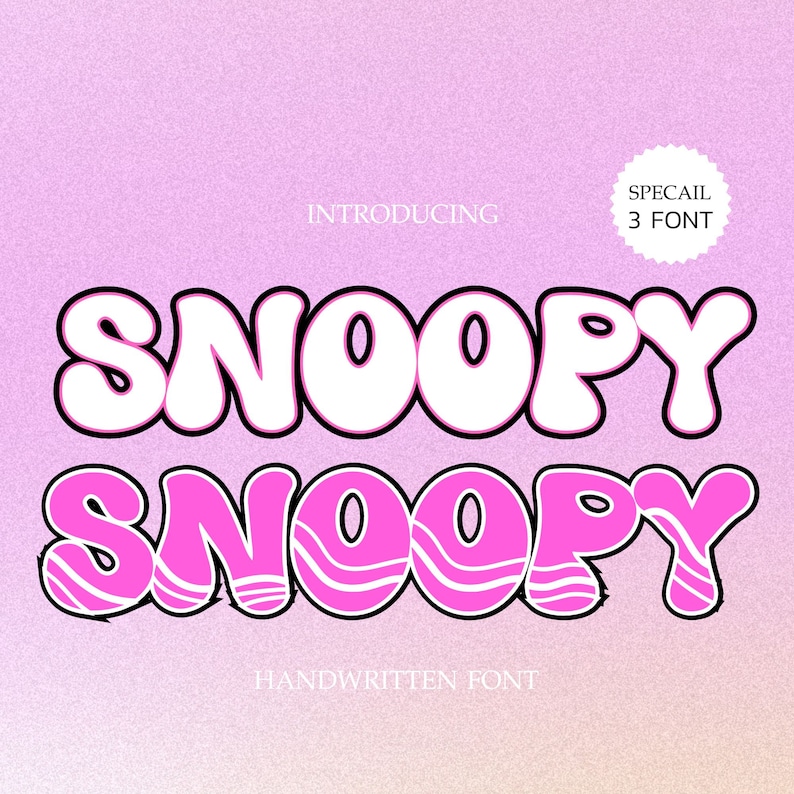 SNOOPY FAMILY Set-groovy Font, Modern Font, Display Font, Cute Font ...