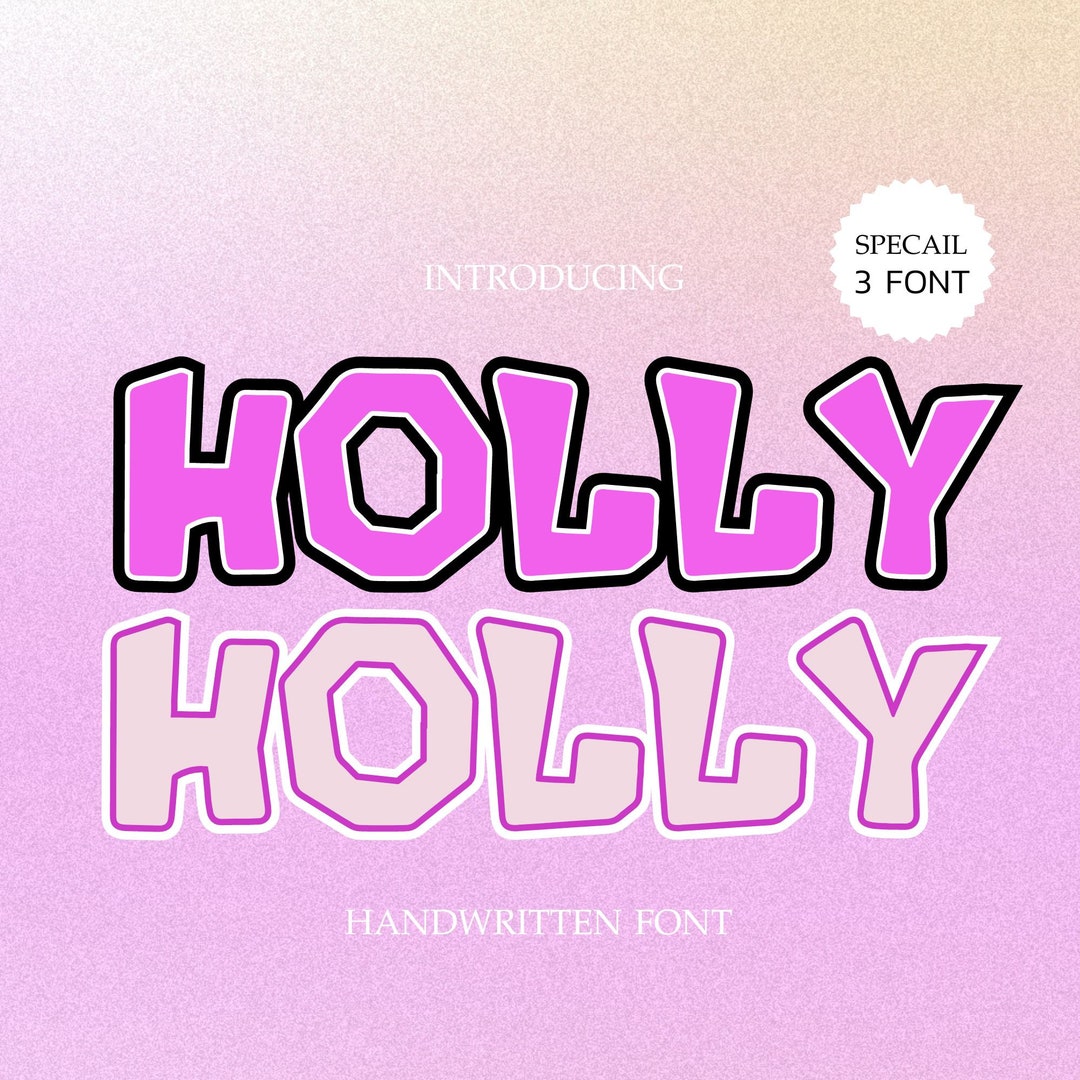 HOLLY FAMILY FONT -groovy Font, Modern Font, Hippie Font, Cute Font ...