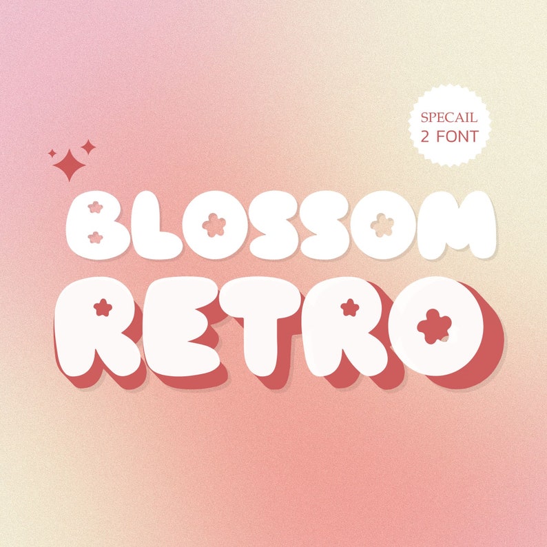 Blossom Retro - Groovy Font, Modern Font, Hippie Font, 70s Font, Cricut ...