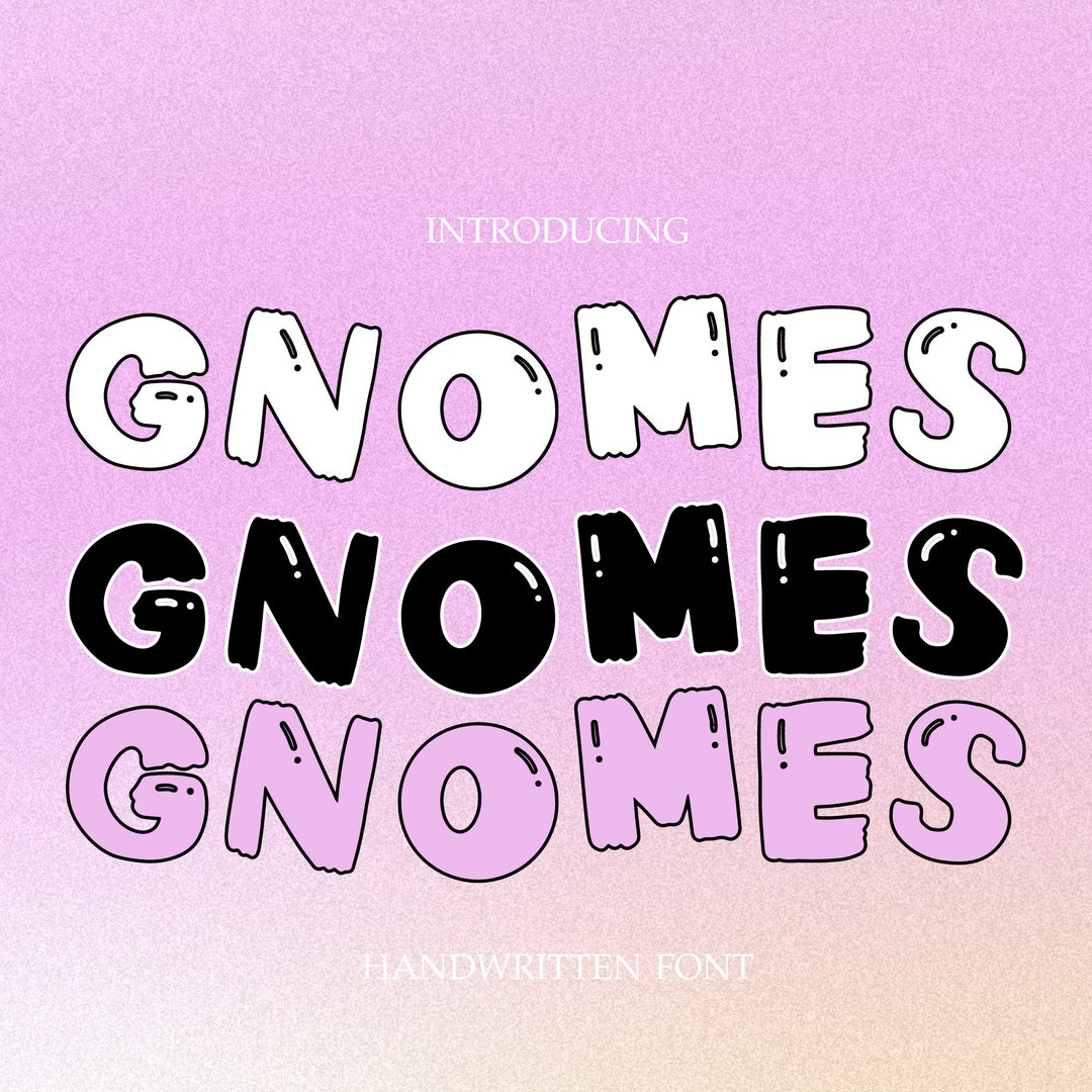 GNOMES -groovy Font, Modern Font, Hippie Font, Cute Font, Cricut Fonts ...