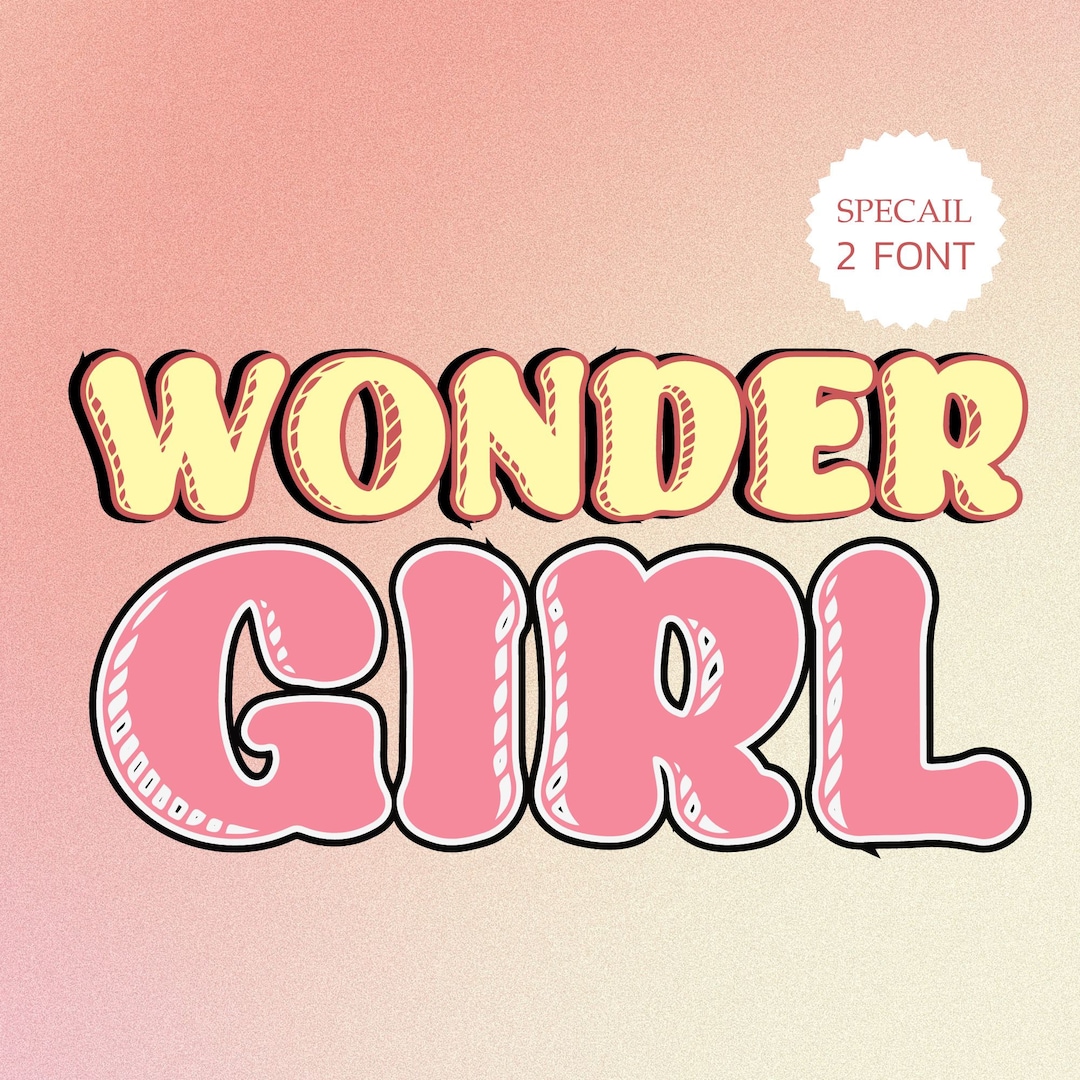 Wonder Girl Duo-groovy Font, Modern Font, Display Font, Cute Font ...