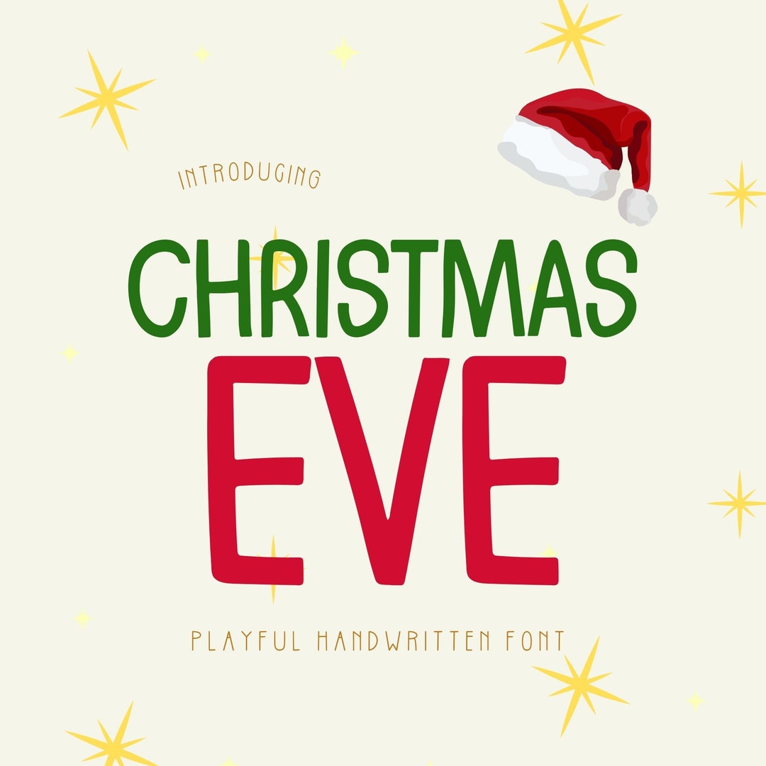 Christmas Eve Font Neat Handwritten Font Handwriting Font - Etsy