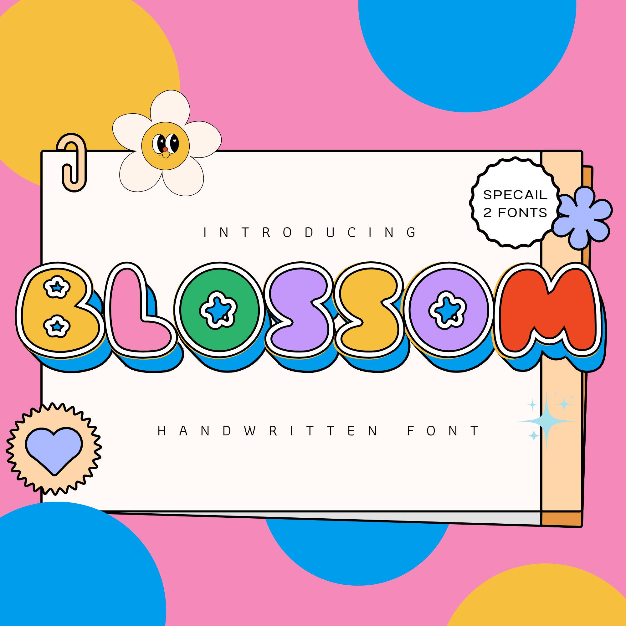 Blossom Retro - Groovy Font, Modern Font, Hippie Font, 70s Font, Cricut ...