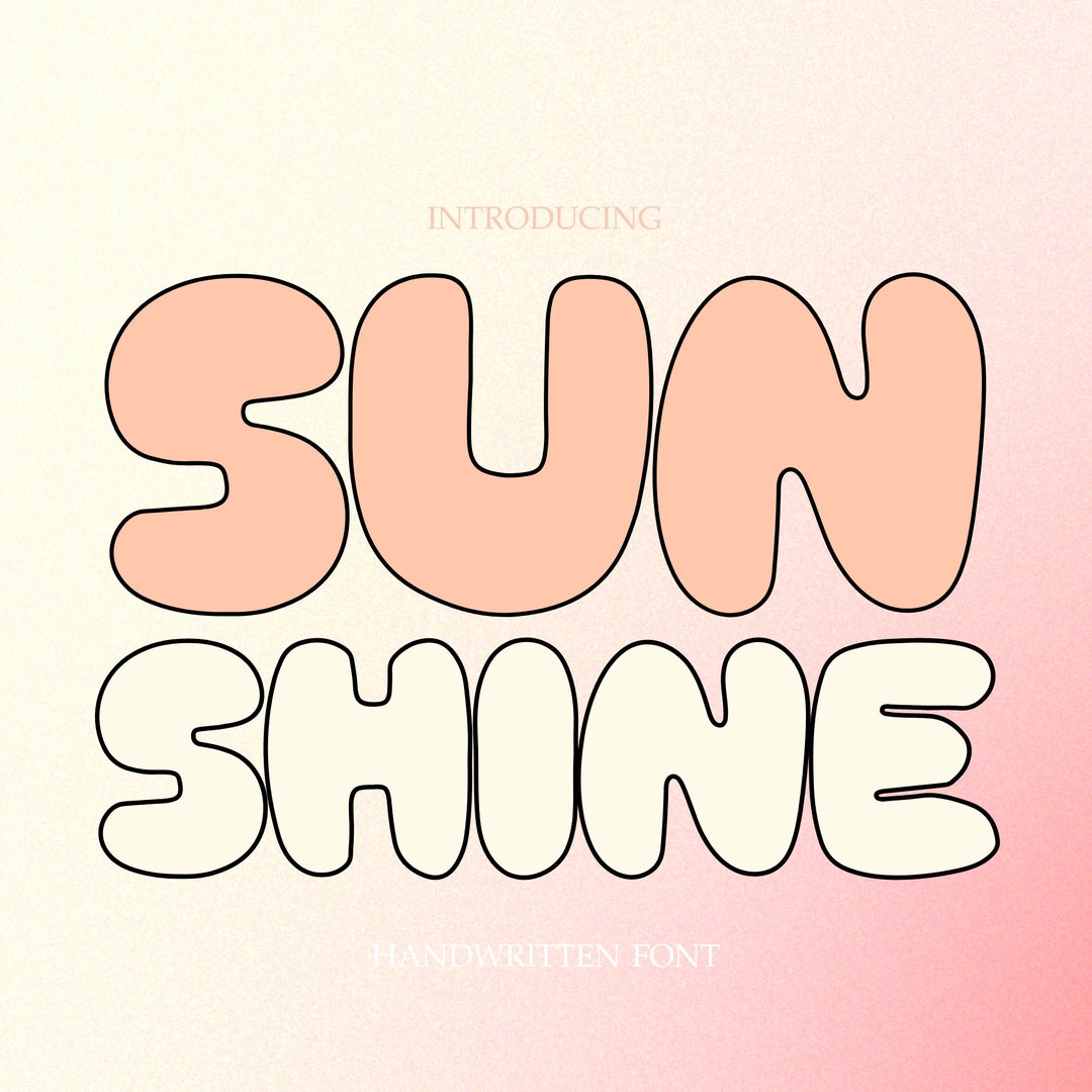 SUNSHINE Groovy Font, 70s Bubbly Style (cricut/procreate) - Etsy Canada