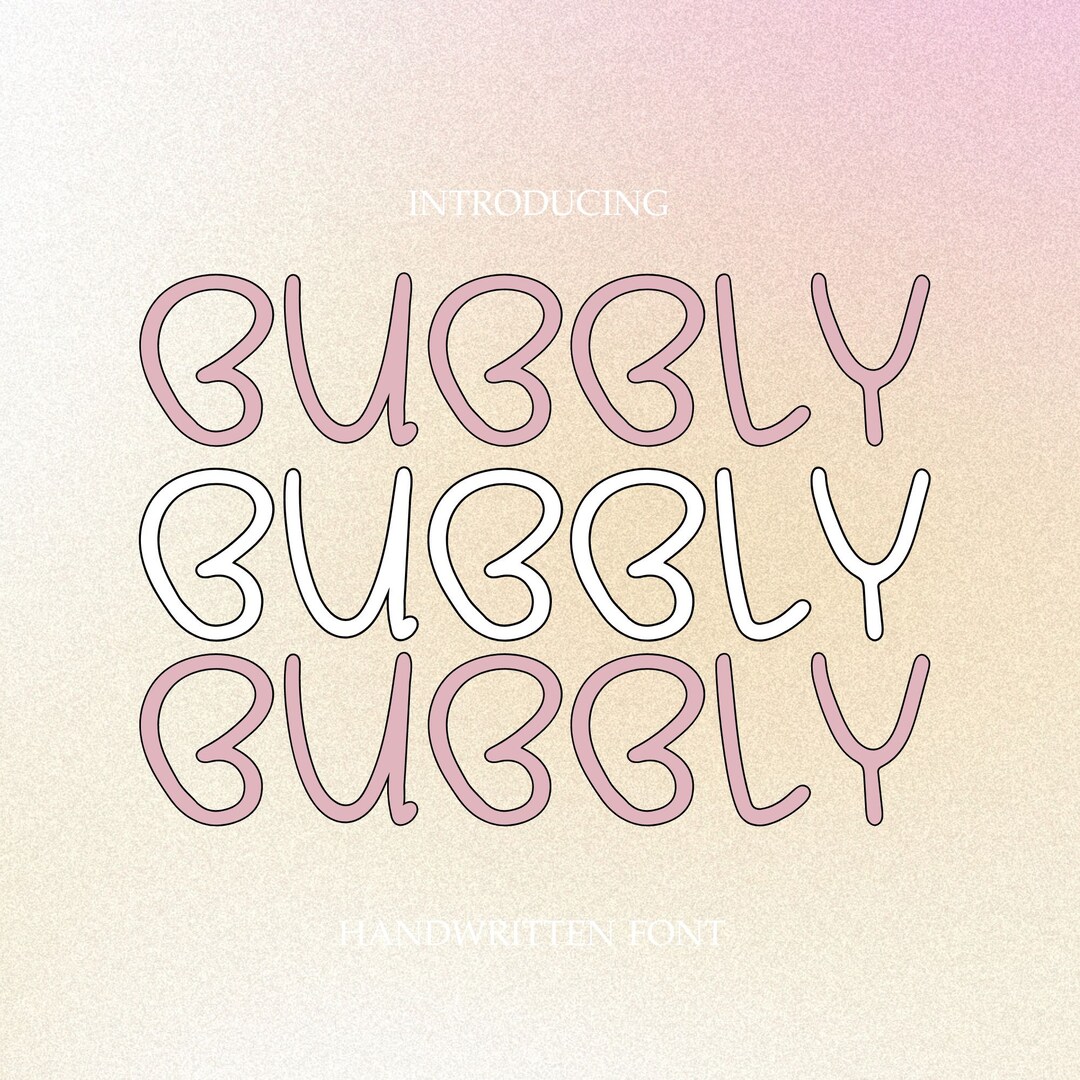 BUBBLY Font -cute Font ,groovy Font, Modern Font, Hippie Font, 70s Font ...