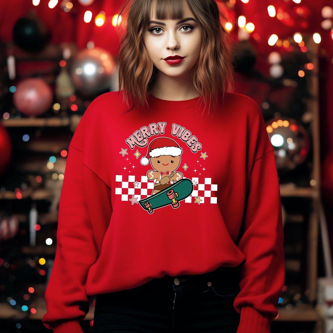 Cute Ginger Shirt Gingerbread Bakery Sweatshirt Merry Vibes - Etsy
