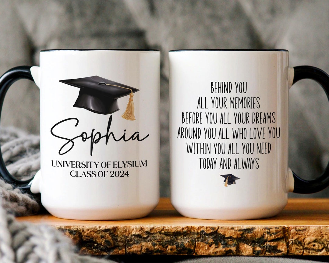 Custom Graduation Mug for Her, Class of 2024 Senior Graduation Gift ...