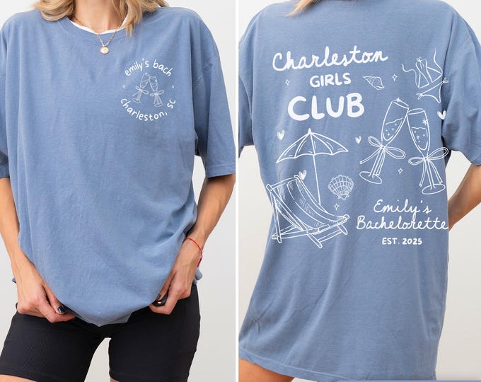 Charleston Bachelorette Shirts, Personalized Beach Bachelorette Party ...