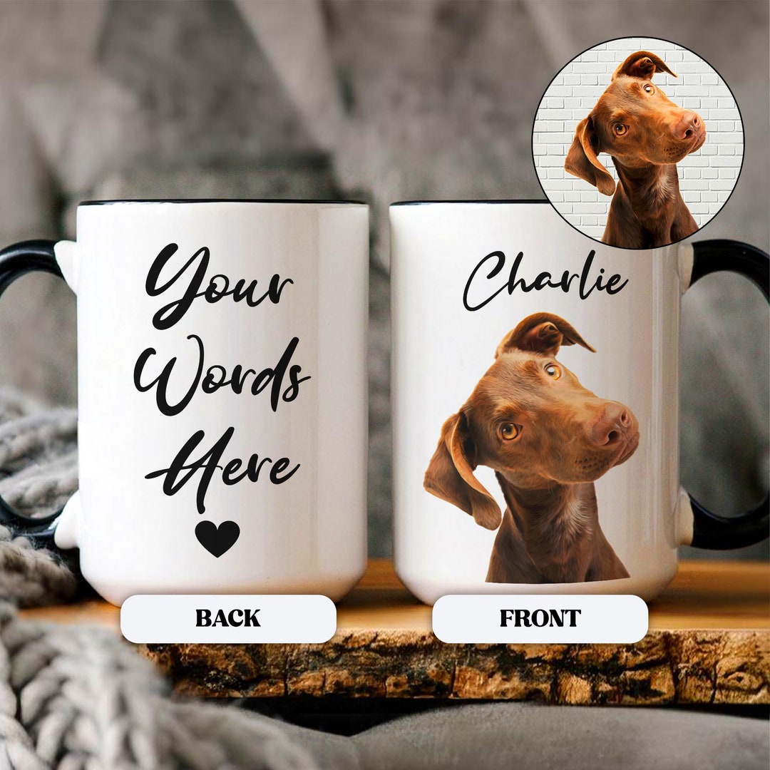Custom Dog Face Mug Custom Dog Face Gift Custom Pet Portrait Mug Custom ...