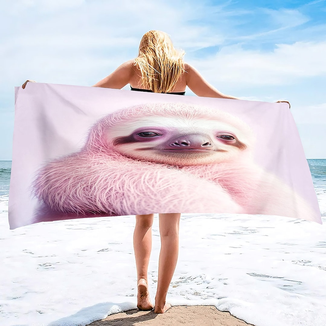 Sloth Bath Towel Beach Towel Custom Towel New - Etsy