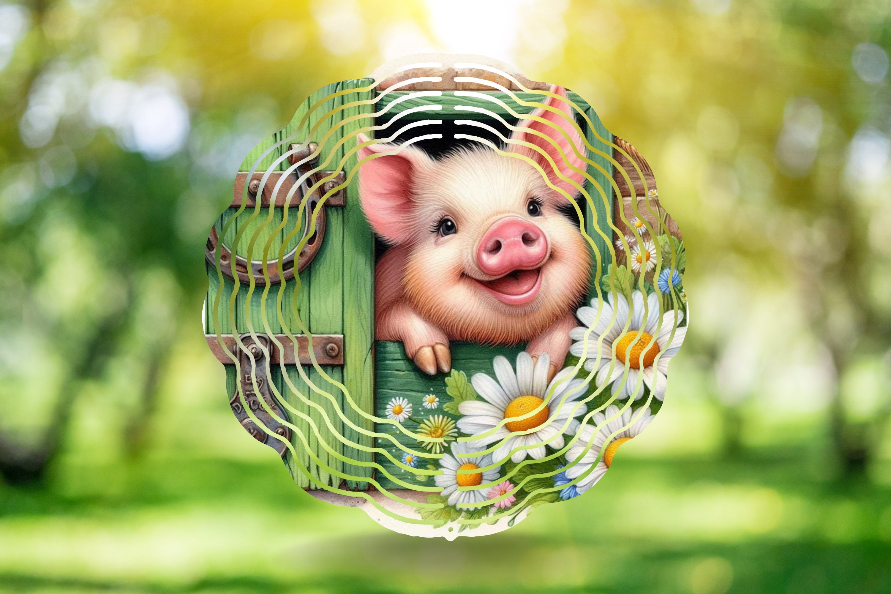 Pig Wind Spinner, Garden Wind Spinner, Farm Yard Decor, Metal Art Decor ...