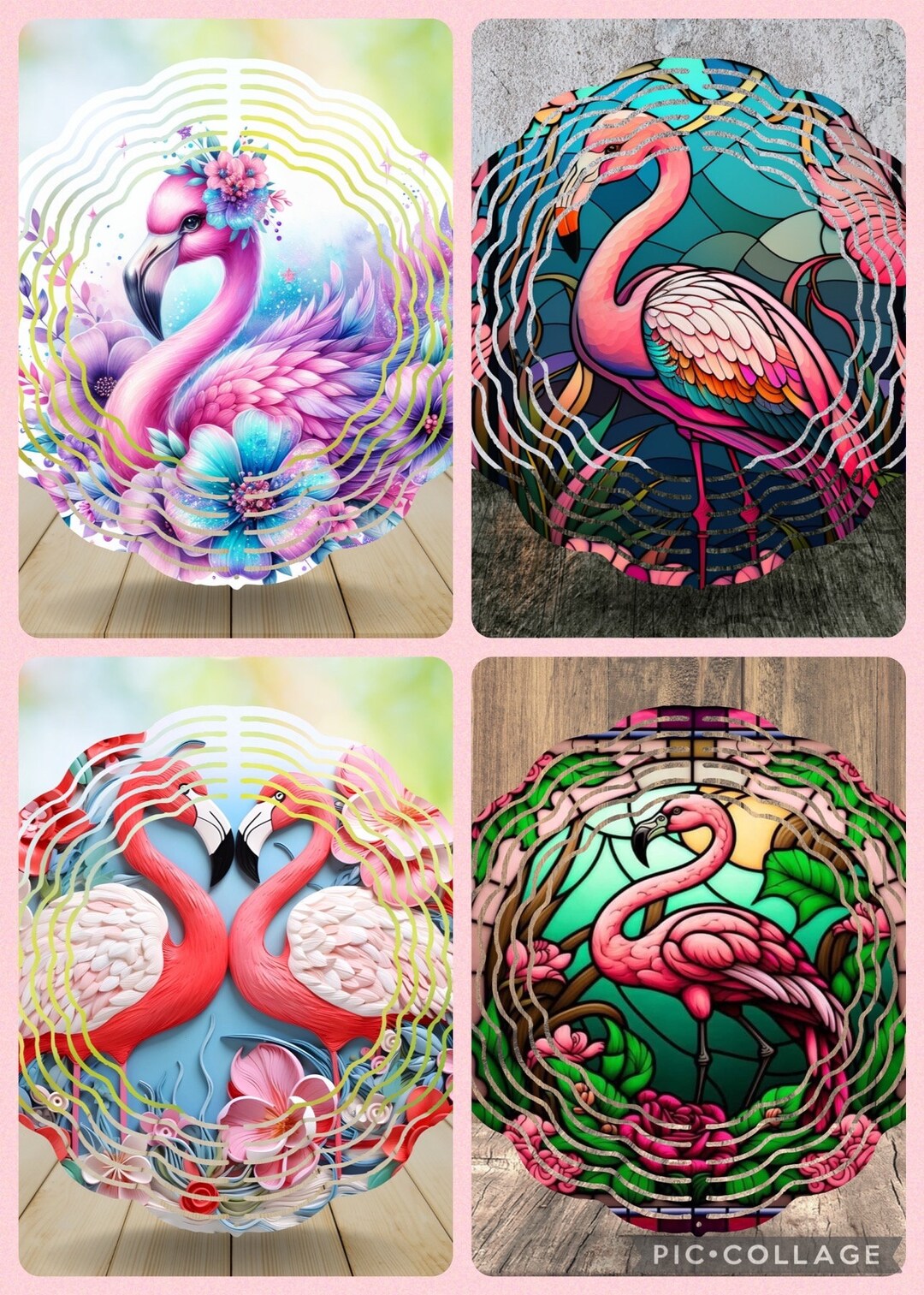 Flamingo Wind Spinner, Garden Wind Spinner, Flamingo Yard Decor, Metal ...