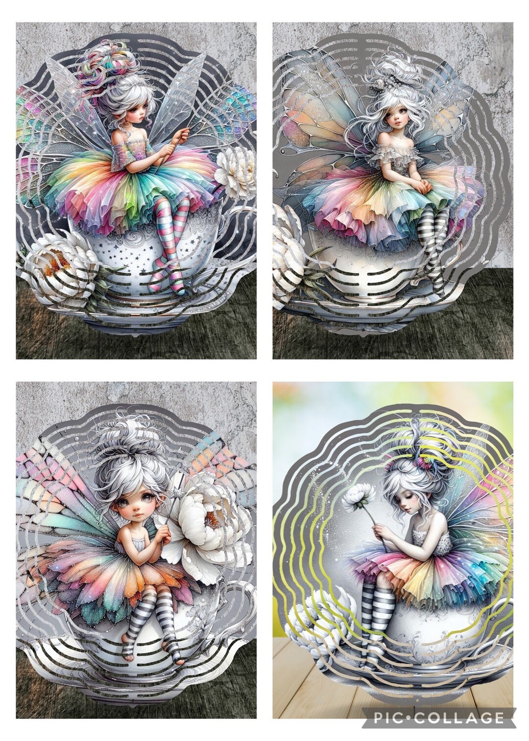 Young Fairy Wind Spinner, Garden Wind Spinner, Elves Yard Decor, Metal ...