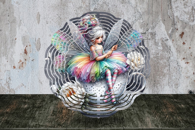 Young Fairy Wind Spinner, Garden Wind Spinner, Elves Yard Decor, Metal ...