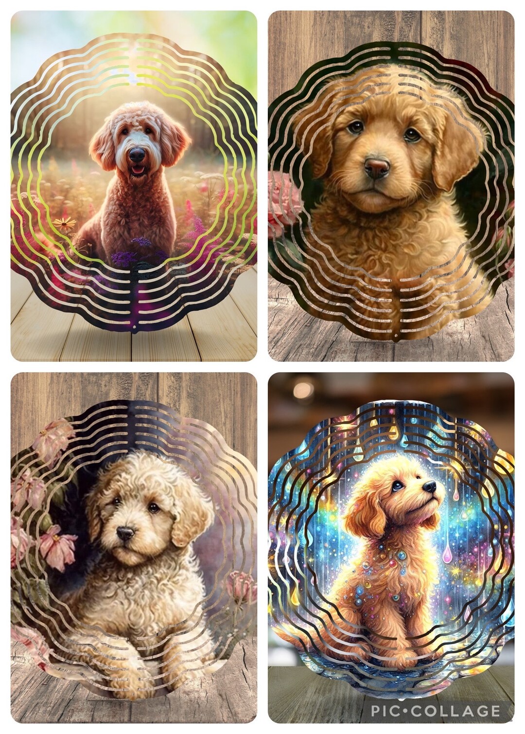 Doodle Wind Spinner, Garden Wind Spinner, Dog Yard Decor, Metal Art ...