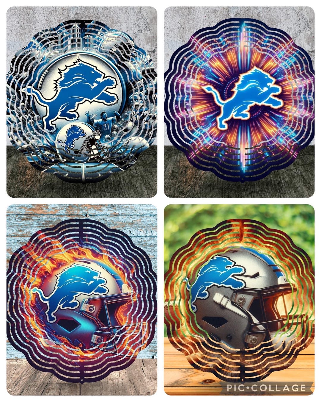 Lions Wind Spinner, Garden Wind Spinner, Detroit Yard Decor, Metal Art ...