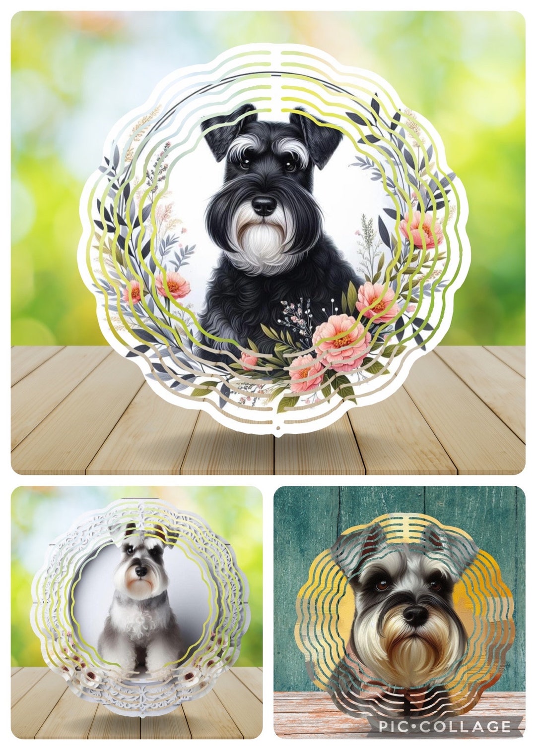 Schnauzer Wind Spinner, Garden Wind Spinner, Dog Yard Decor, Metal Art ...