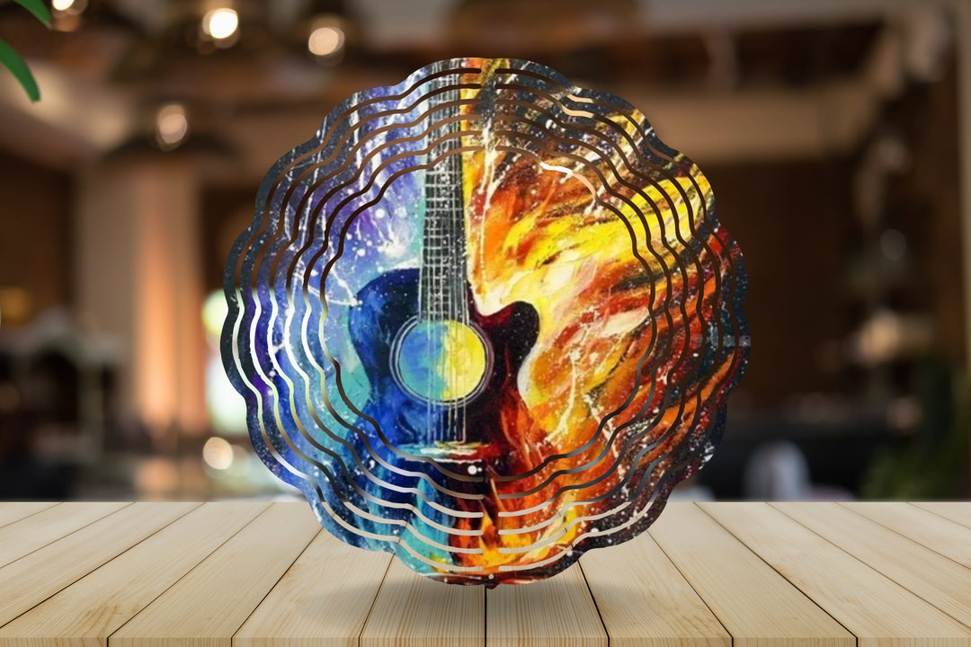 Guitar Wind Spinner, Garden Wind Spinner, Guitar Yard Decor, Metal Art ...