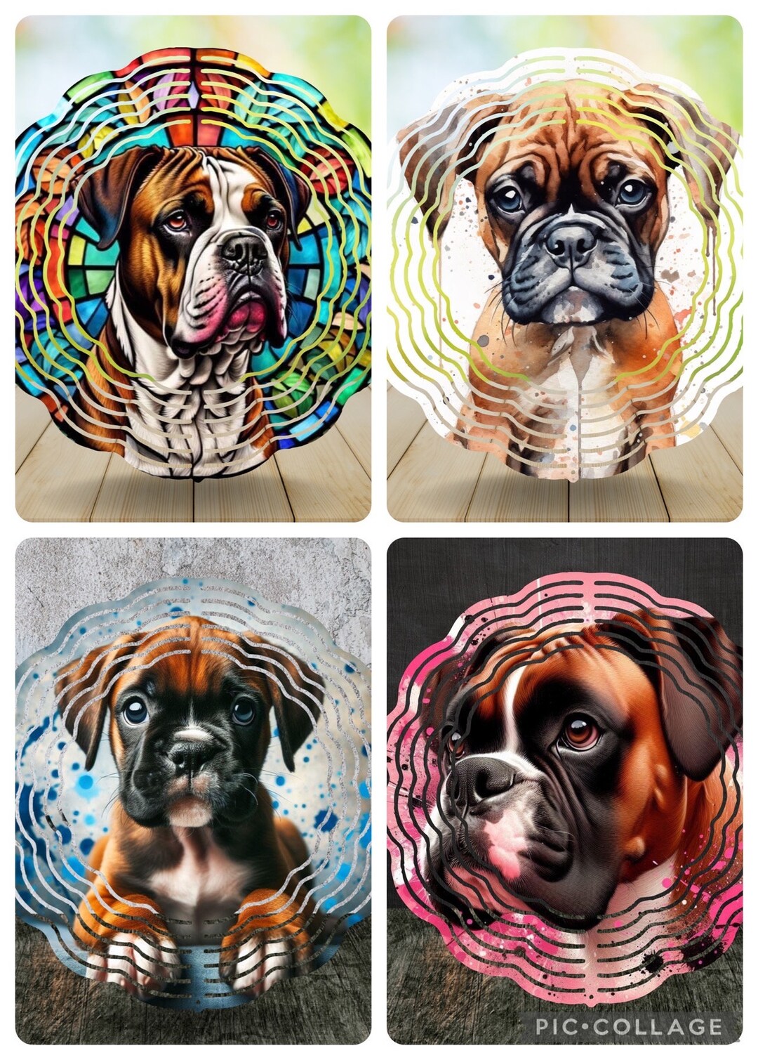Boxer Wind Spinner, Garden Wind Spinner, Dog Yard Decor, Metal Art ...