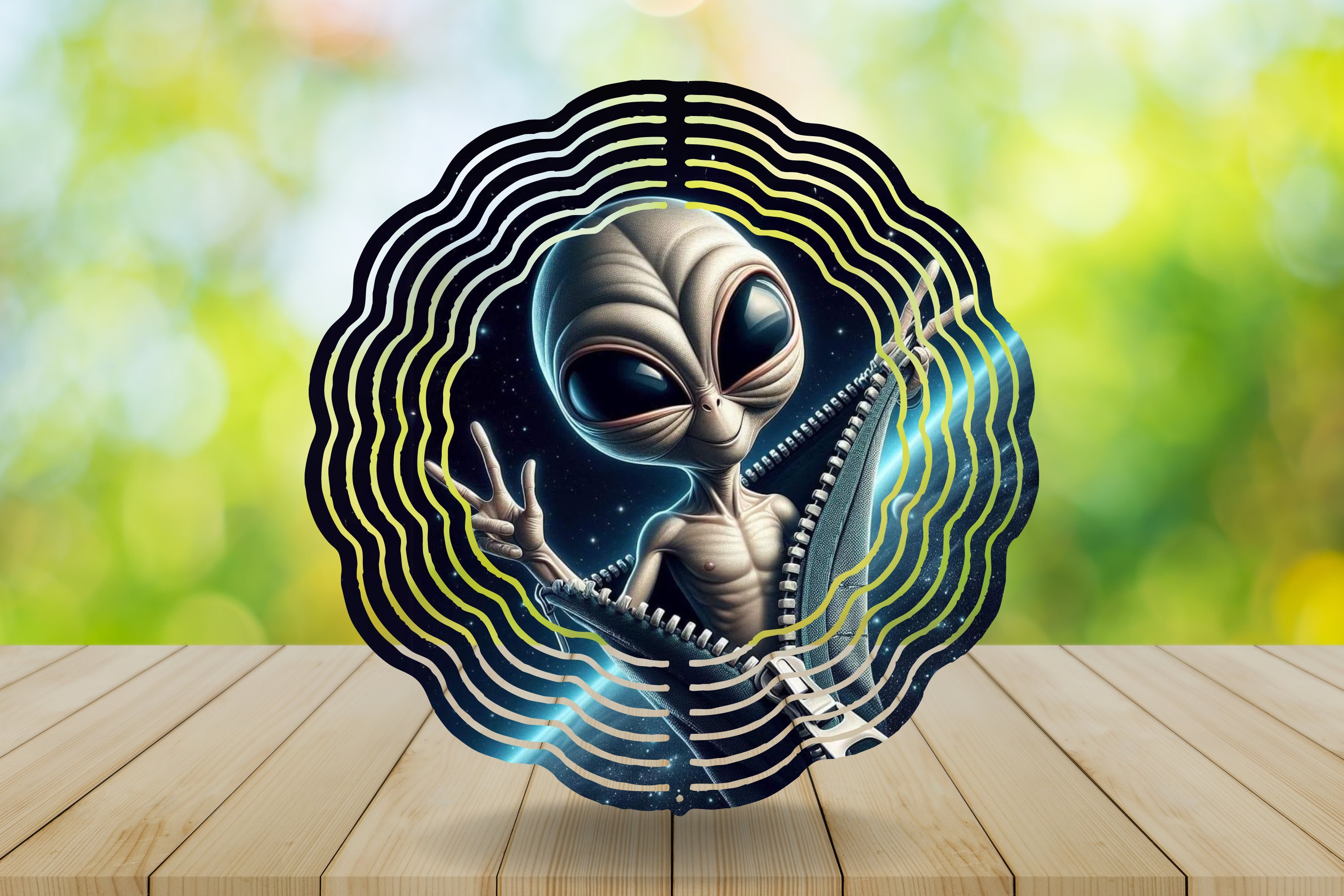 Alien Wind Spinner, Garden Wind Spinner, Alien Yard Decor, Metal Art ...