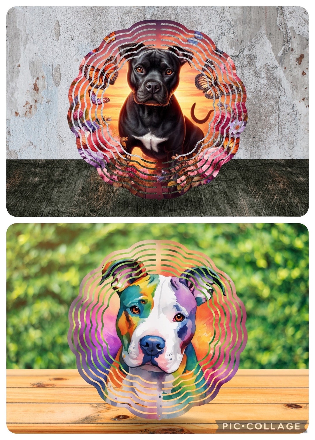 Pitbull Wind Spinner, Garden Wind Spinner, Dog Yard Decor, Metal Art ...