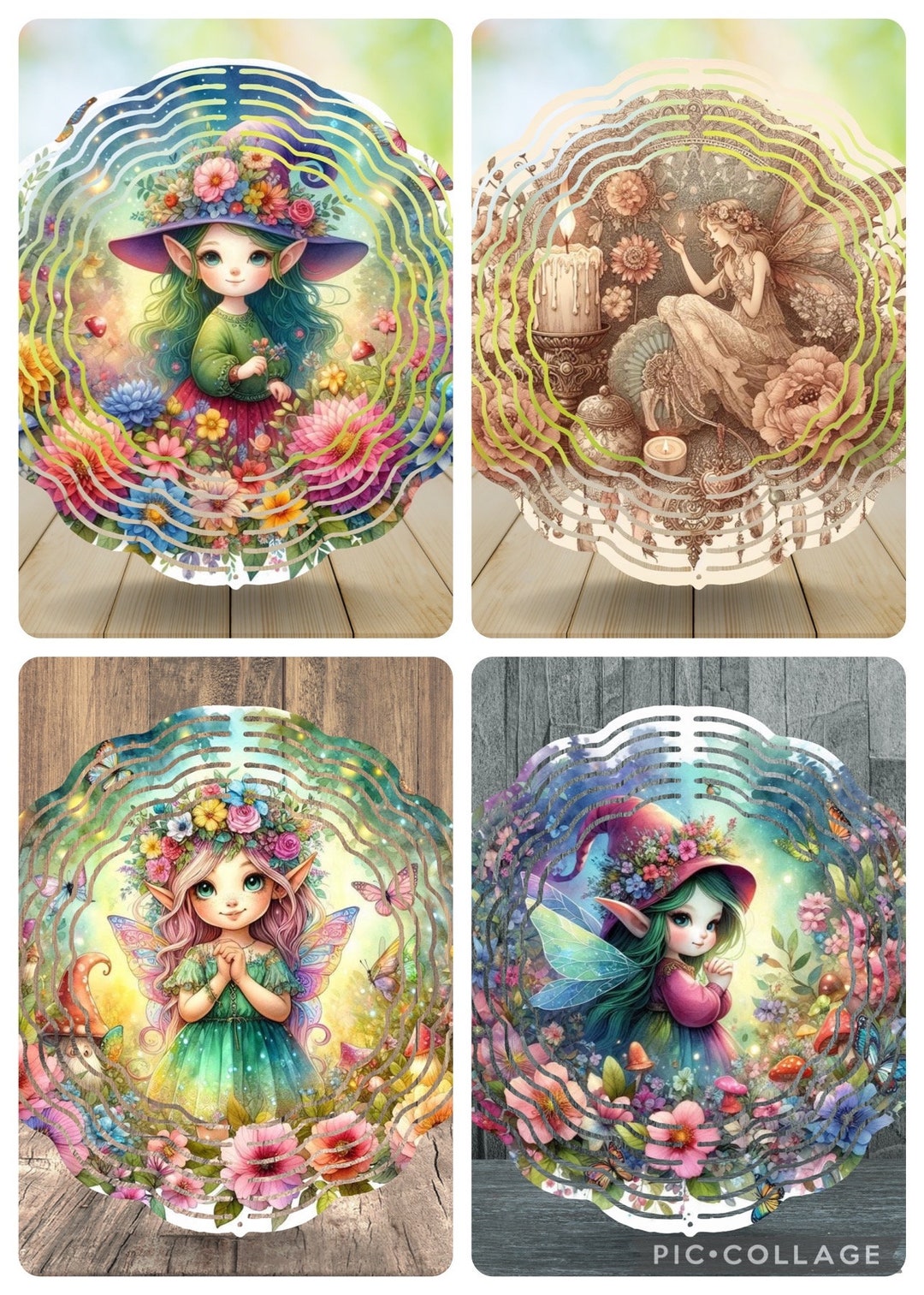 Fairy Wind Spinner, Woodland Creatures Garden Wind Spinner, Yard Decor ...