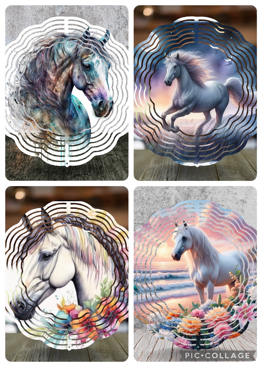 Horse Wind Spinner, Garden Wind Spinner, Farm Animal Yard Decor, Metal ...