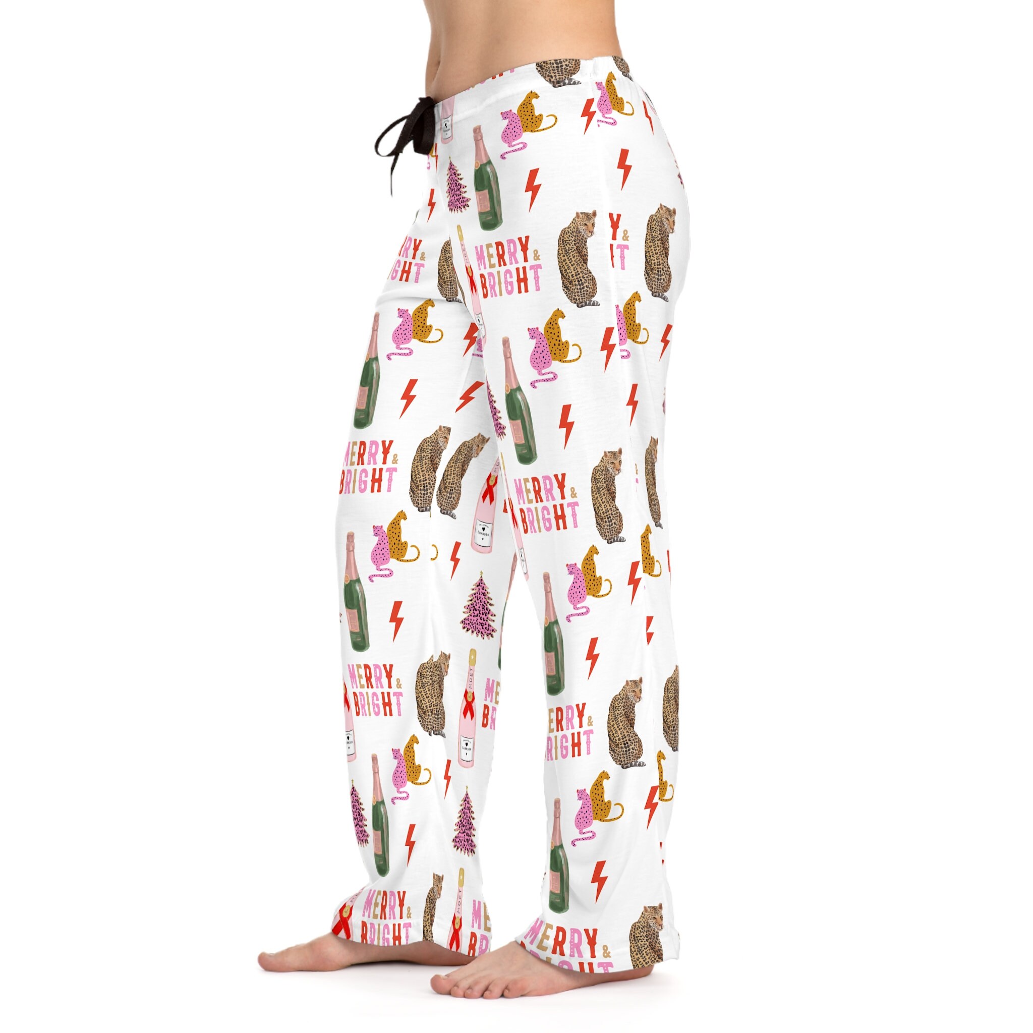 Christmas Pjs Funny Christmas Pajamas Women's Pajama Pants Wine Lover ...