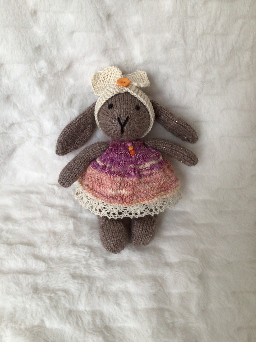Hand Knitted Bunny - Etsy