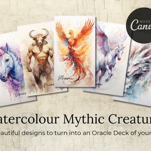 Printable Oracle Cards - Watercolour Mythical Creatures - Etsy