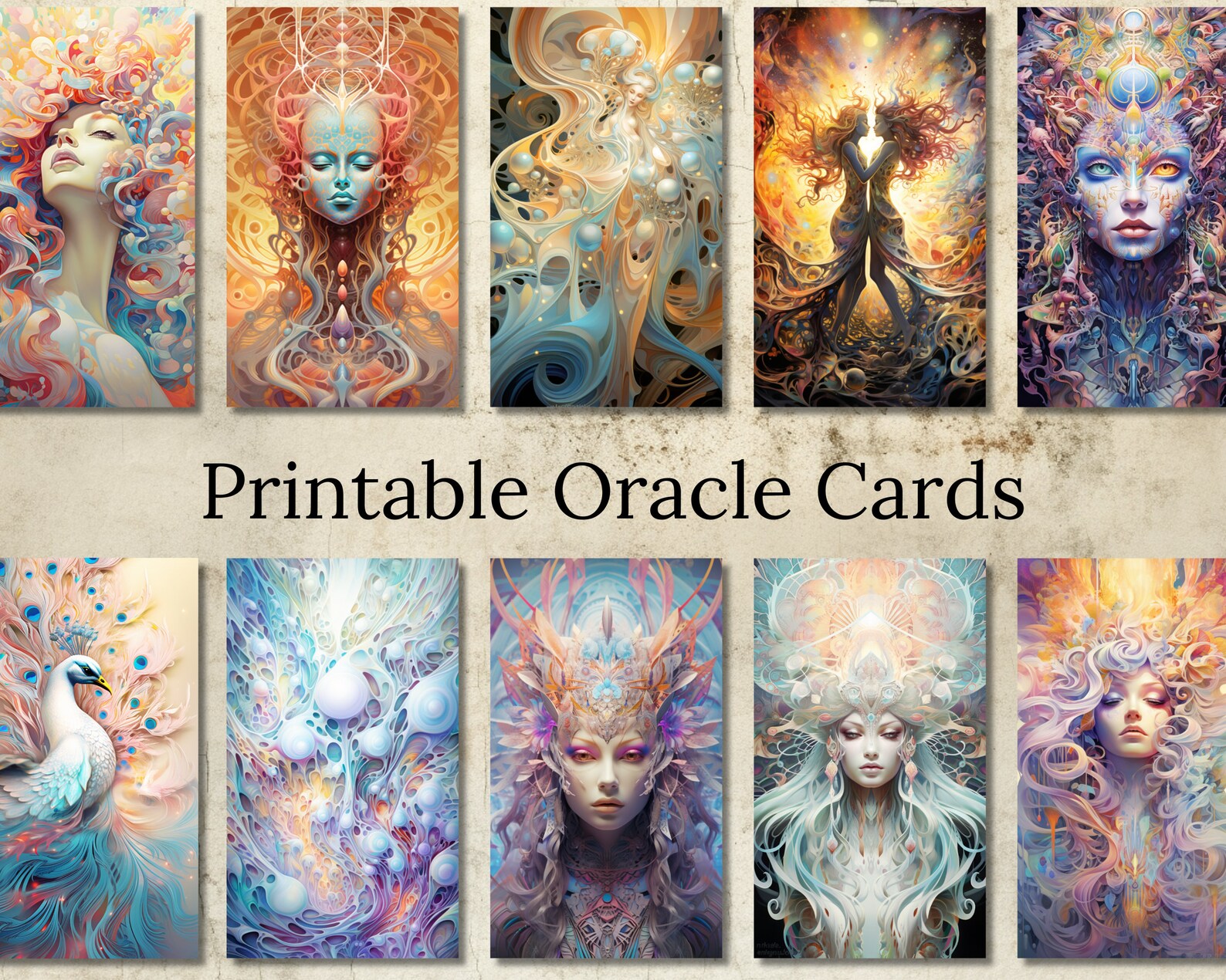 Printable Oracle Cards - Watercolour Mythical Creatures - Etsy