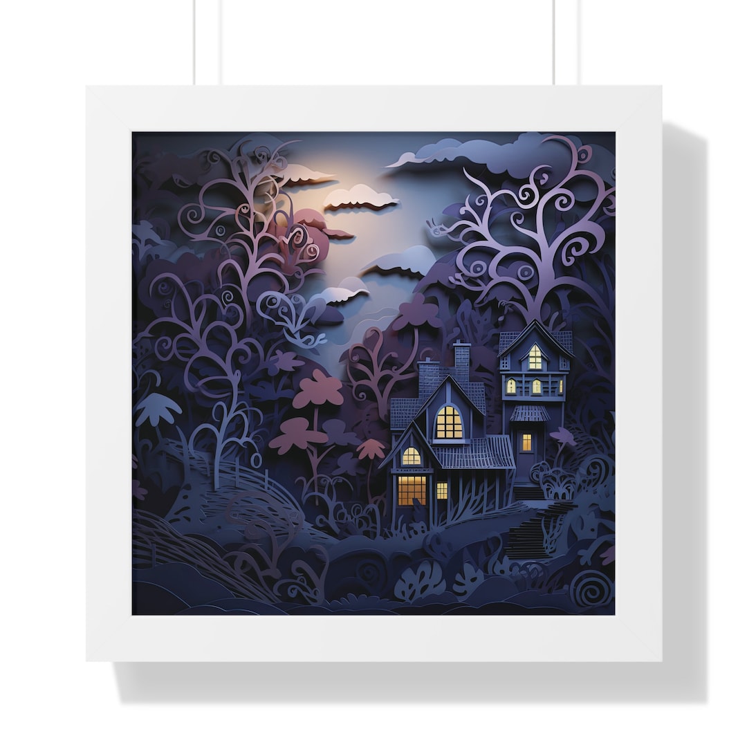 Halloween Paper Art Witches Castle Paper Witches Castle in - Etsy