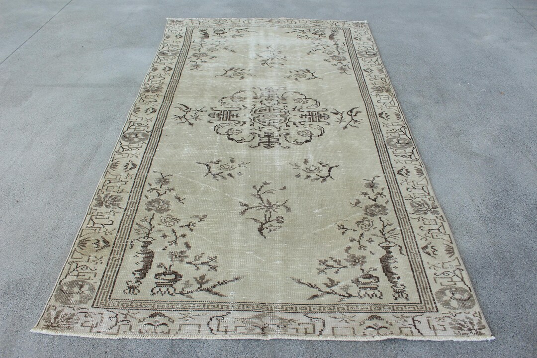 Vintage Rug, 5x9 Area Rugs, Turkish Rug, Oushak Rug, Rugs for Dining ...