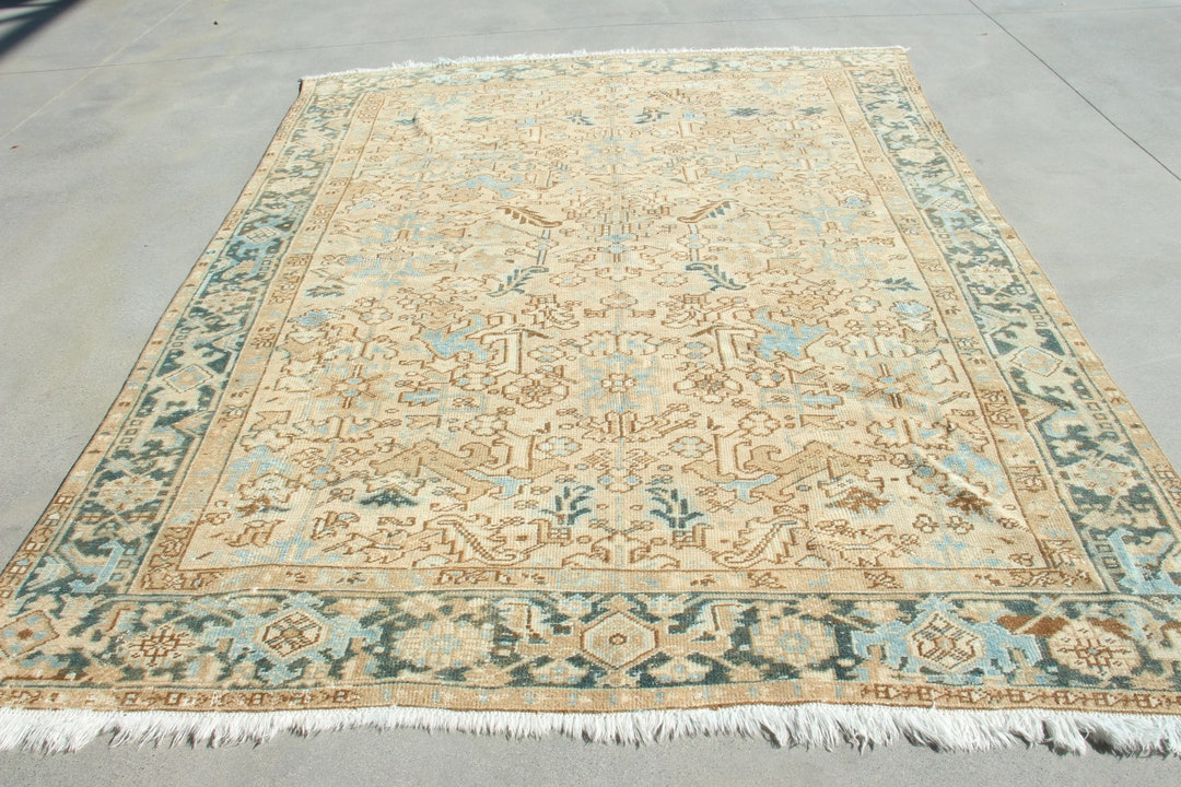 Oversize Middle East Rugs Vintage Turkish for Living Room 7.5x10.2 Ft ...