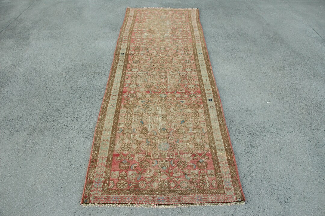 Runner Rug Vintage Turkish Middle East Rugs for Hallway 3x9.2 Ft Brown ...