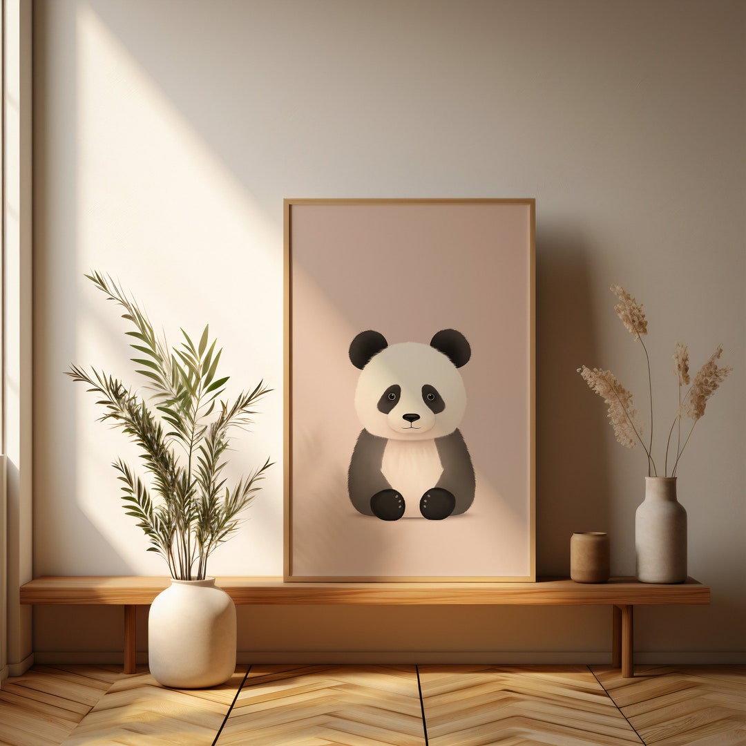 Cute Panda Poster, Panda Gift, Panda Printed Poster, Panda, AI Panda ...