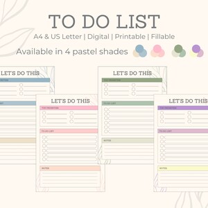 Digital or Printable Do List Template, Pastel to Do List, Undated to Do ...