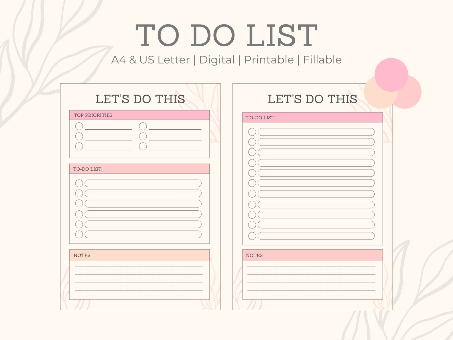 Digital or Printable Do List Template, Pastel to Do List, Undated to Do ...