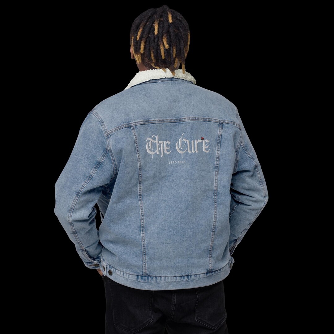 Unisex Sherpa Denim Jacket the Cure Embroidery Womens Jackets Mens ...