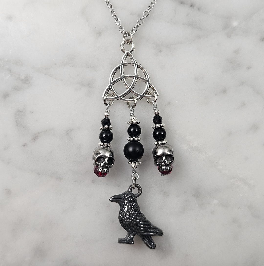 The Morrigan Celtic Goddess Necklace, Celtic Mythology, Trinity Knot ...