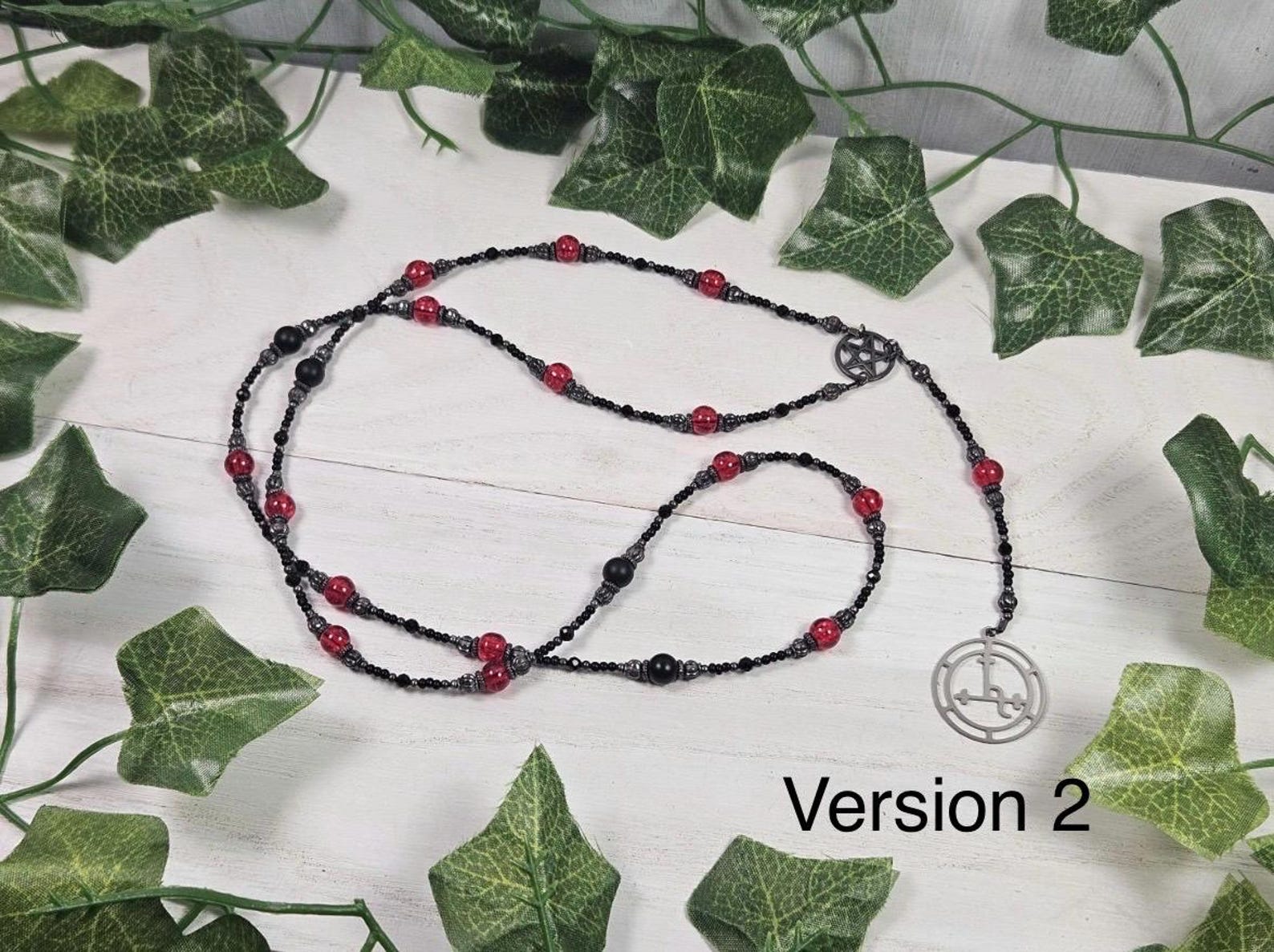 Lilith Sigil Prayer Bead Necklace, Witchy Jewelry, Meditation Beads ...