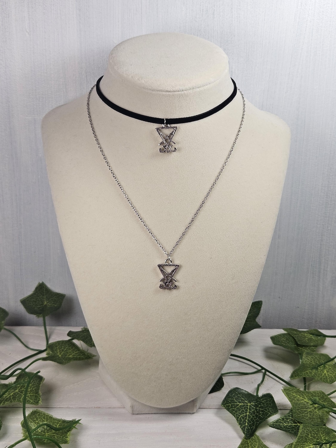 Lucifer Necklace, Lucifer's Sigil Jewelry, Lucifer Velvet Choker - Etsy