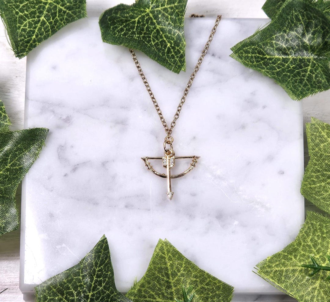 Apollo 18k Gold Plated Bow and Arrow Charm Necklace - Etsy