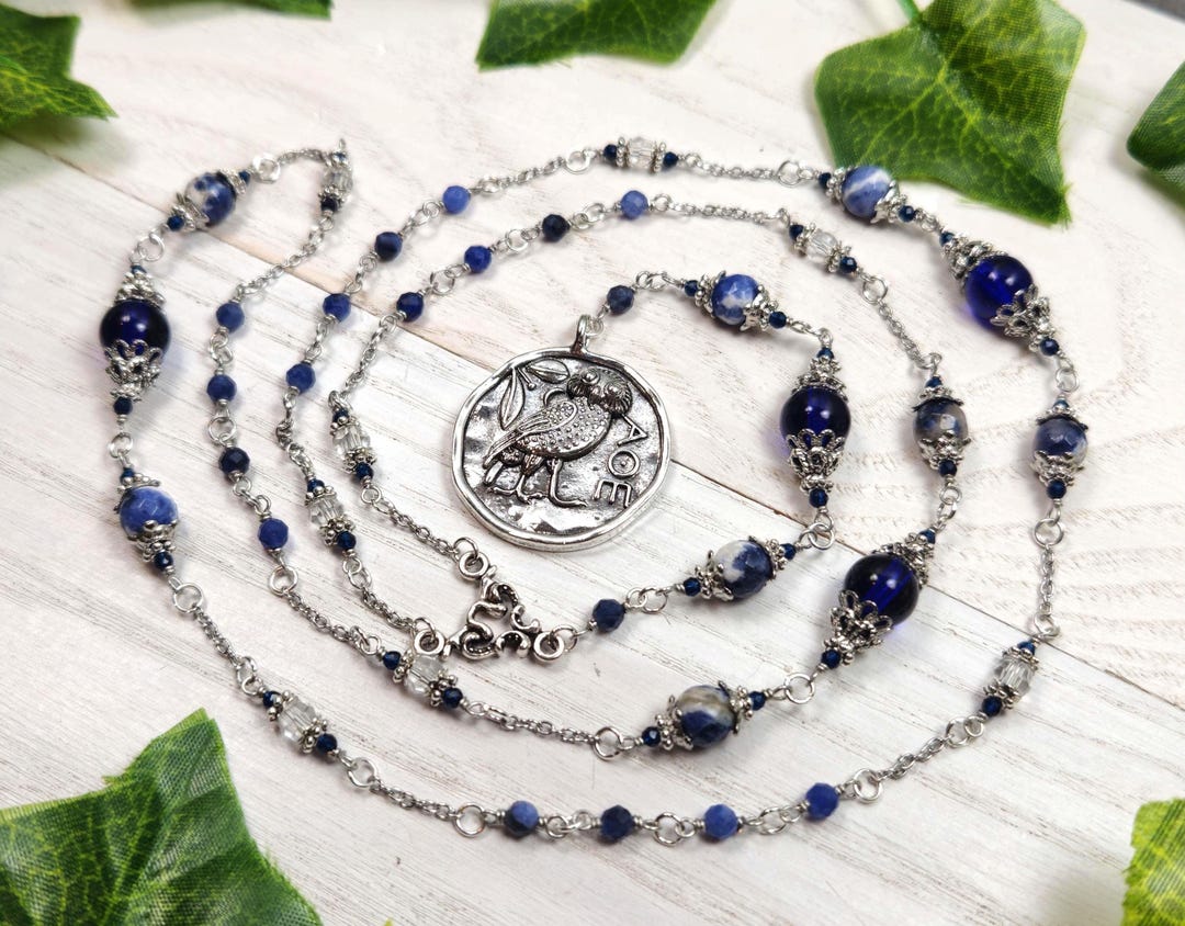 Athena Rosary Necklace, Greek Goddess Prayer Beads, Witchy Gift - Etsy