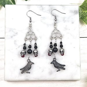 The Morrigan Celtic Goddess Earrings, Celtic Mythology, Trinity Knot ...