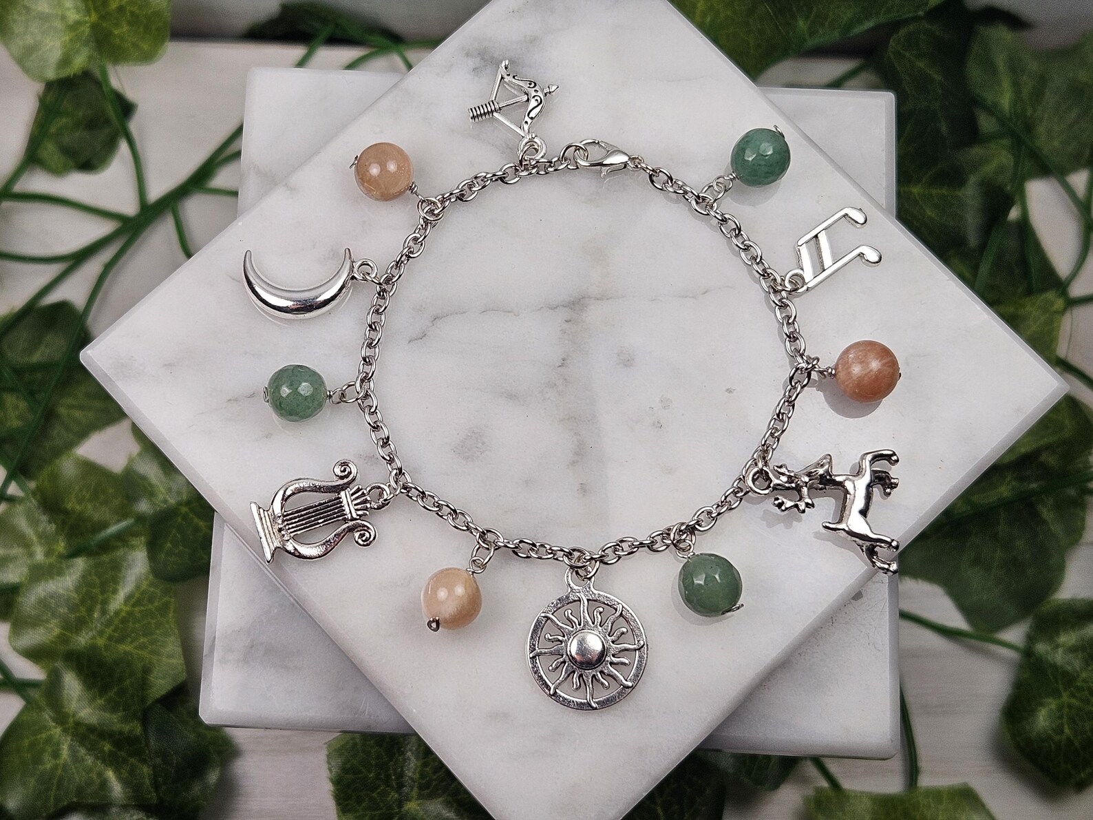 Artemis and Apollo Charm Bracelet, Greek Mythology, Greek God, Greek ...