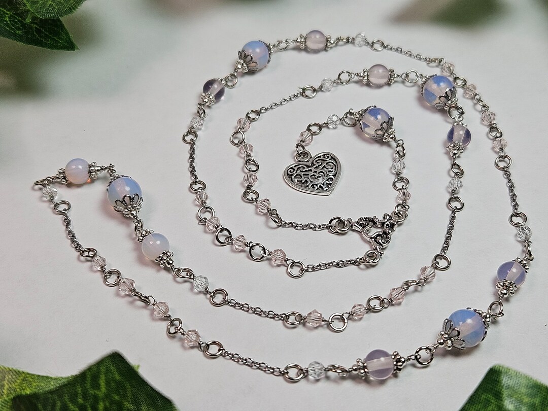Aphrodite Venus Prayer Bead Rosary Necklace From the opalite Collection ...