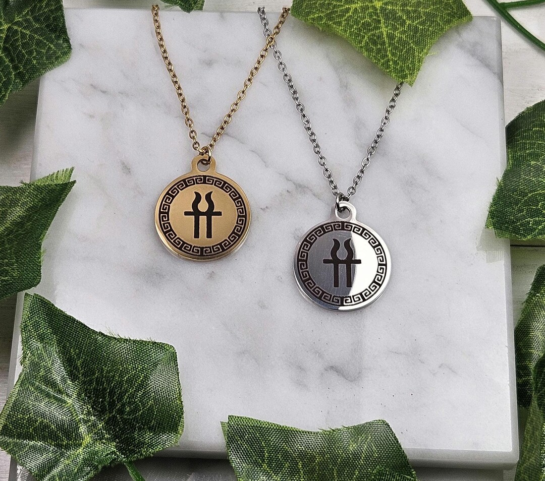 Handmade Hestia Necklace, Greek Goddess Symbol, Stainless Steel - Etsy
