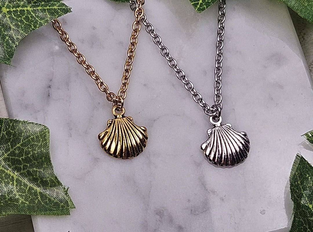 Aphrodite Sea Shell Necklace , 18k Gold Plated Necklace, Greek Goddess ...