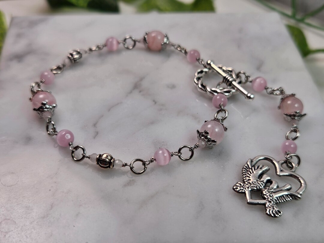 Aphrodite / Venus Wire Wrapped and Linked Rosary Style Prayer Bracelet ...